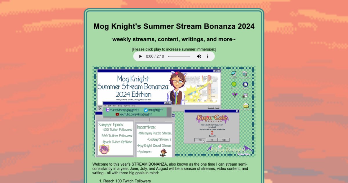 Mog's Summer Bonanza 2024!!