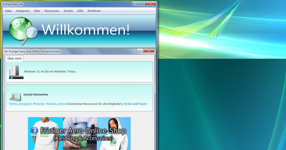 Beispiel für eine Frutiger Aero Webseite - frutiger-aero.de