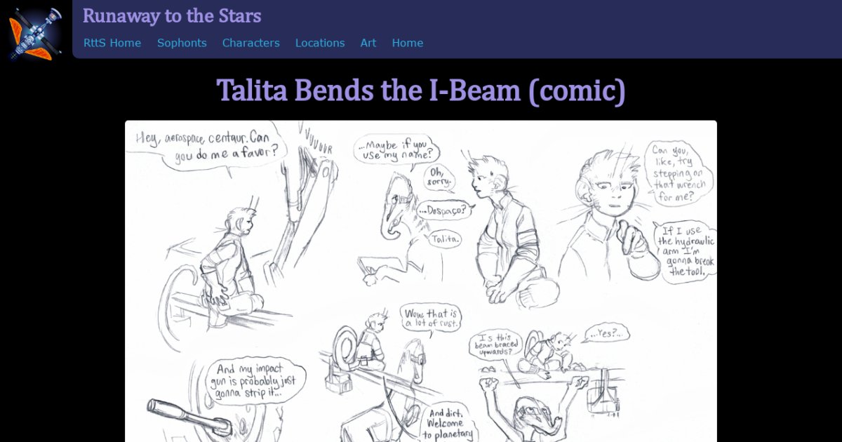Runaway to the Stars: Talita Bends the I-Beam (comic)