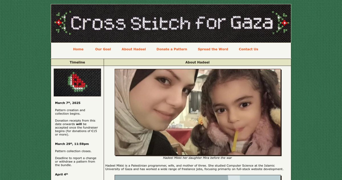Cross Stitch for Gaza