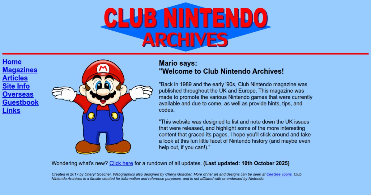 Club Nintendo Archives