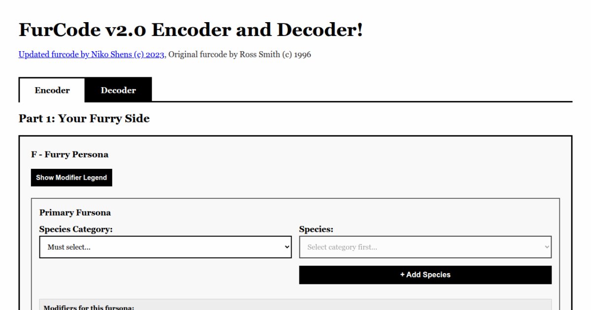 FurCode v2.0 Encoder/Decoder