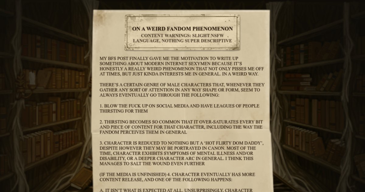 ON A WEIRD FANDOM PHENOMENON