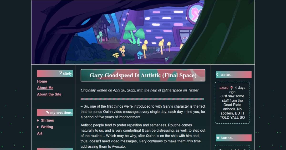 Gary Goodspeed Is Autistic (Final Space) | Ballonlea