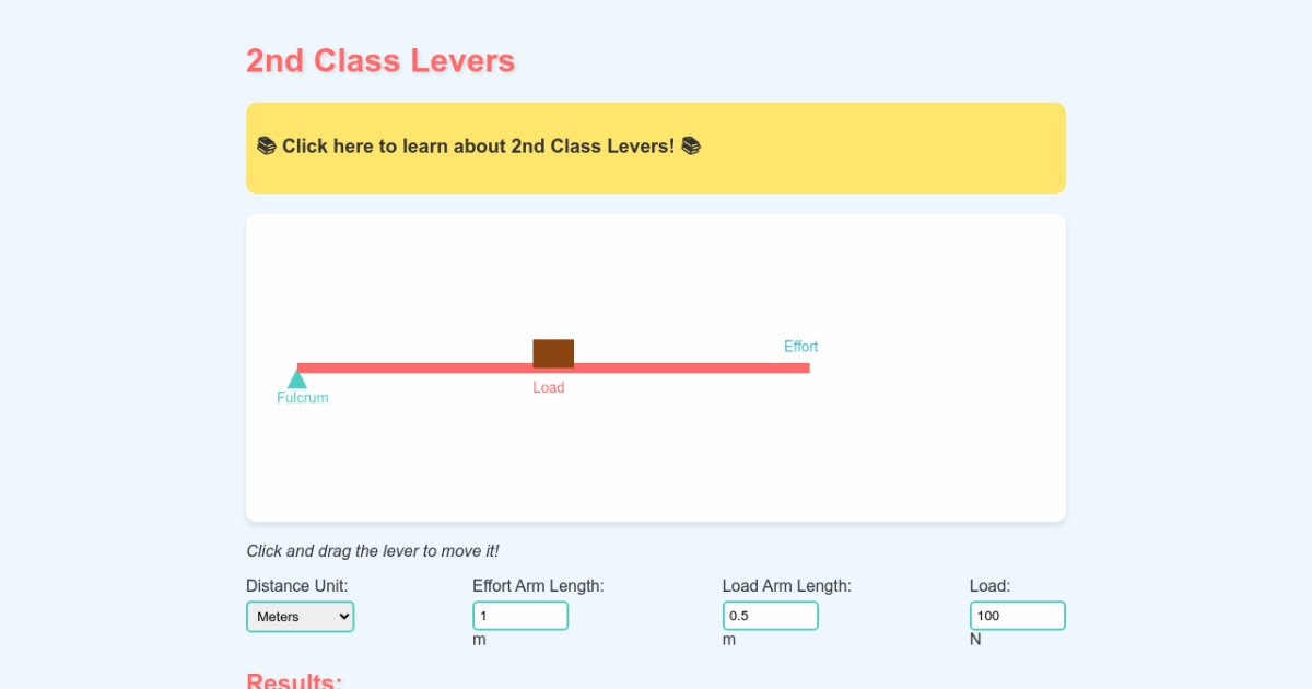 2nd Class Lever Demonstration