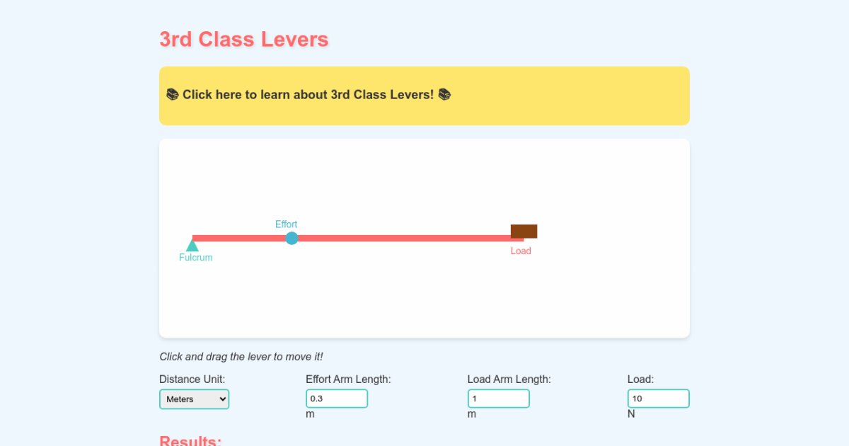 3rd Class Lever Demonstration