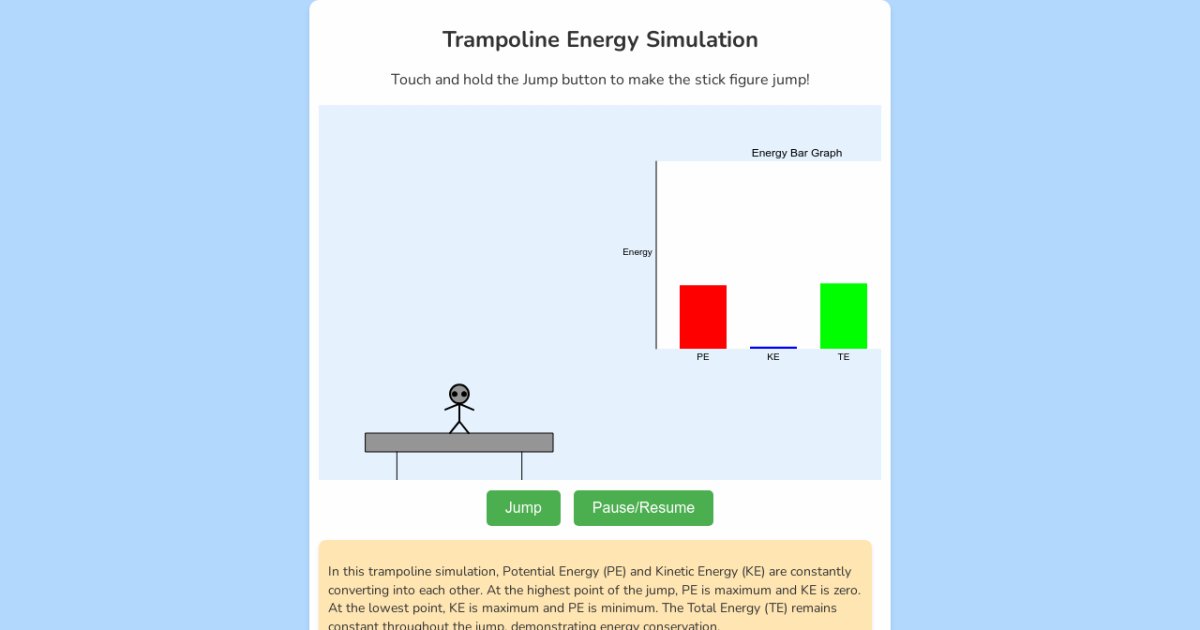 Trampoline Energy Simulation