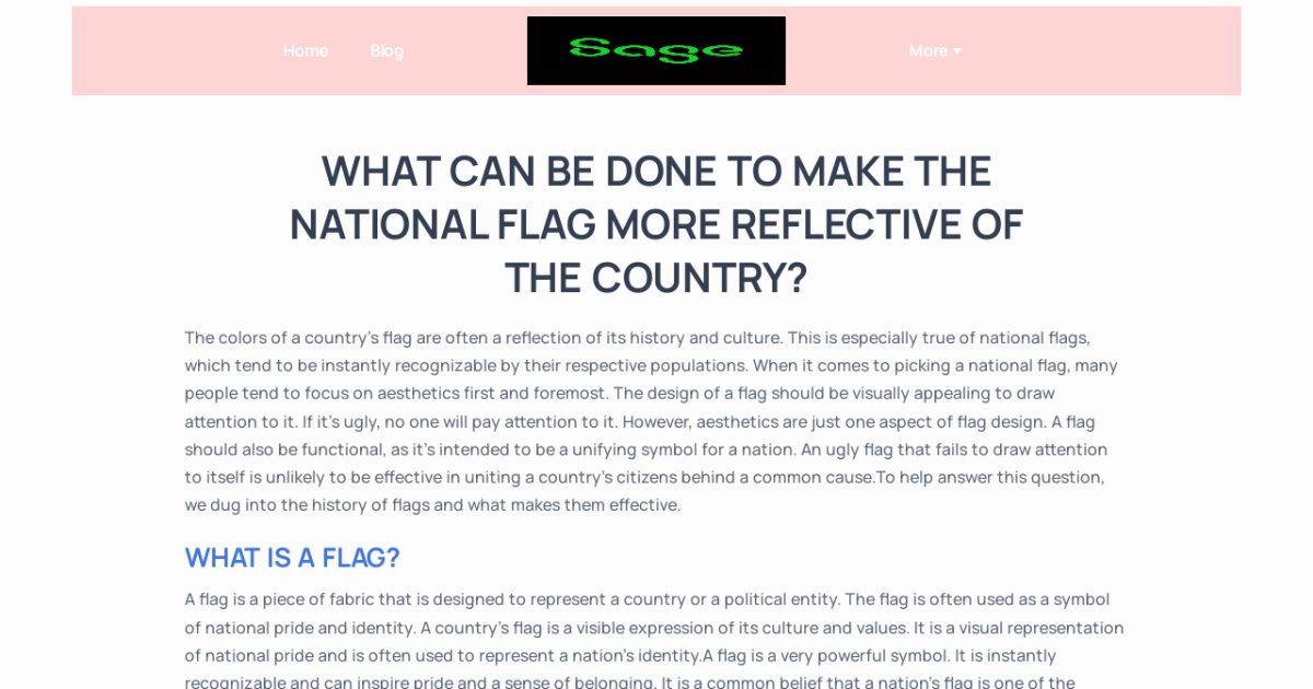 What can be done to make the national flag more reflective of the ...