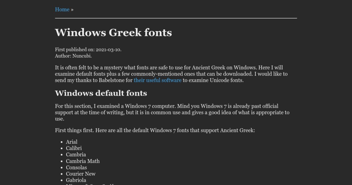 Windows Greek fonts - Caulis