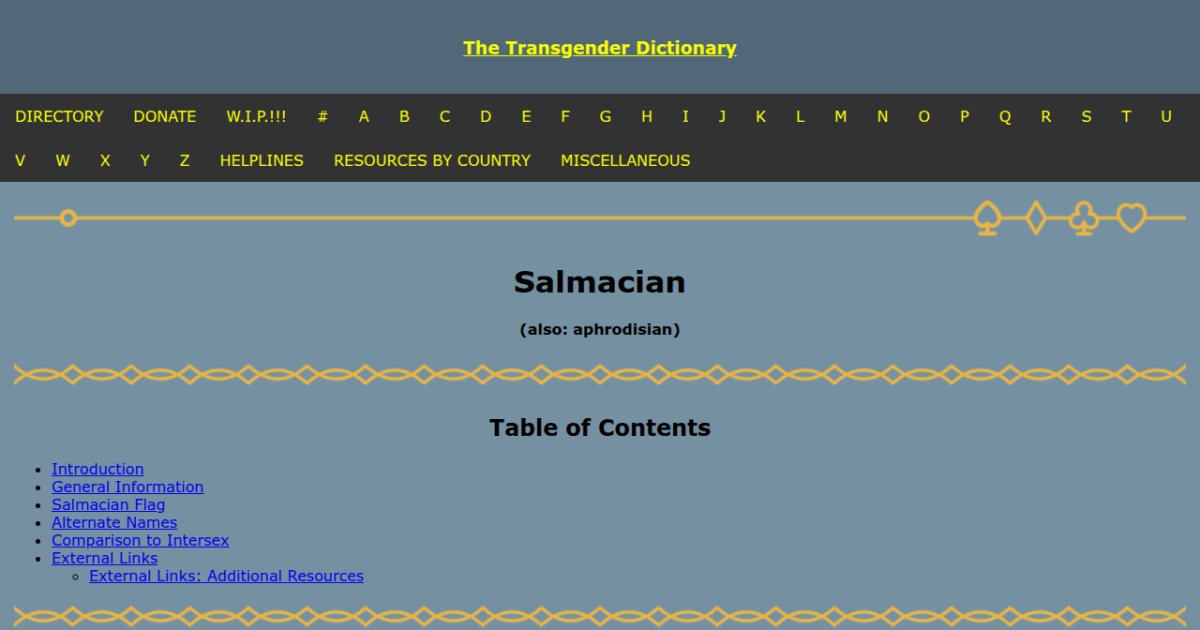 Salmacian - The Transgender Dictionary