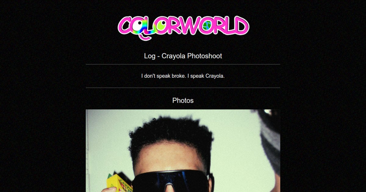 Log - Crayola Photoshoot