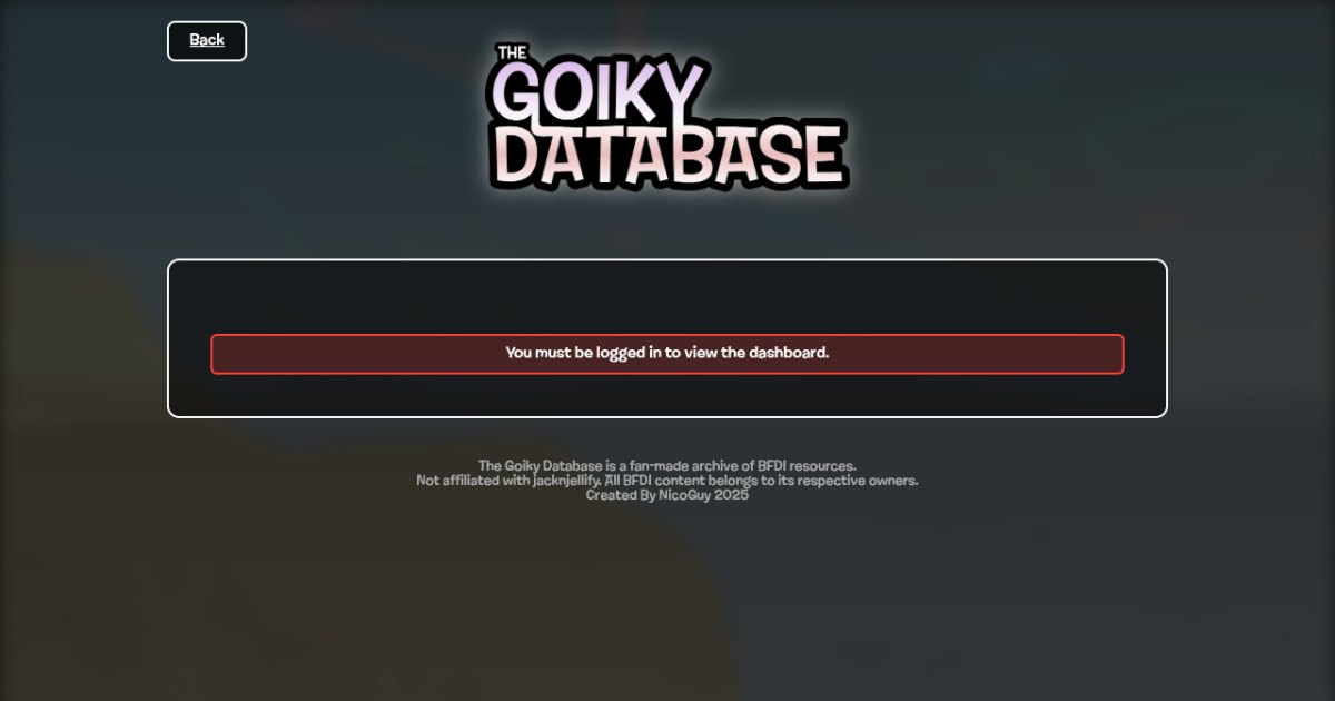 Goiky Database - Account Dashboard
