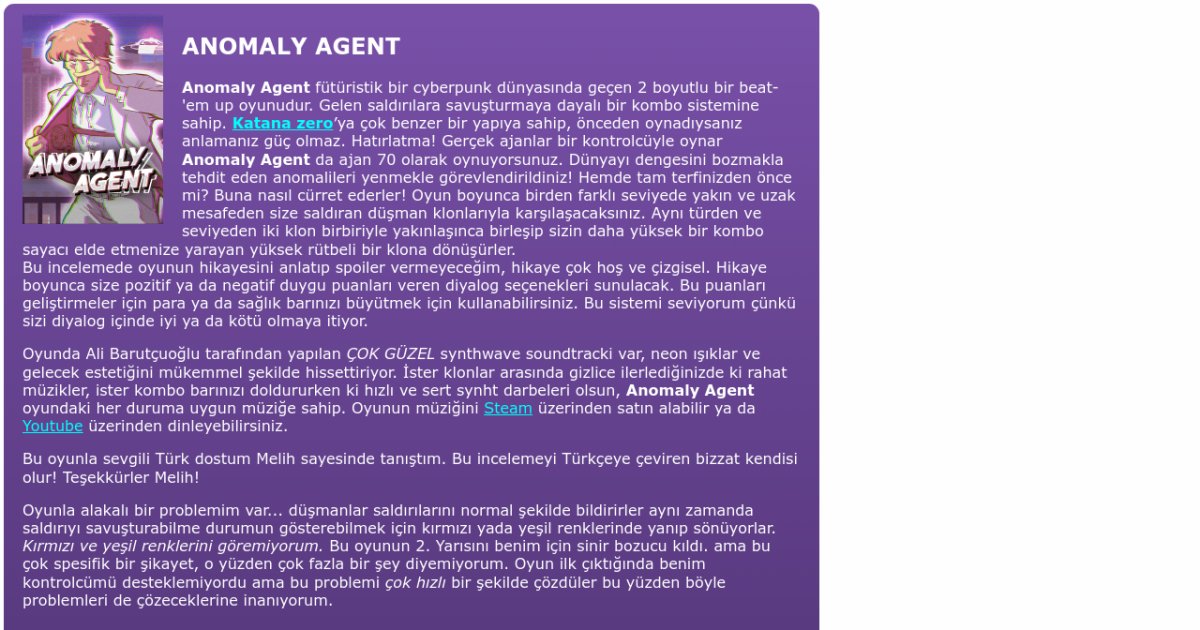 ANOMALY AGENT-TR