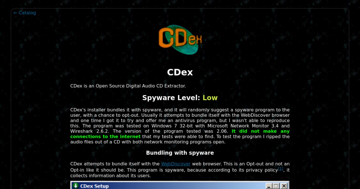CDex — Spyware Watchdog