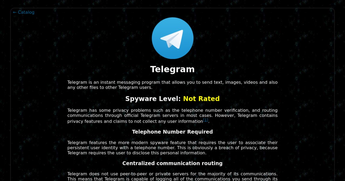 Telegram - Spyware Watchdog