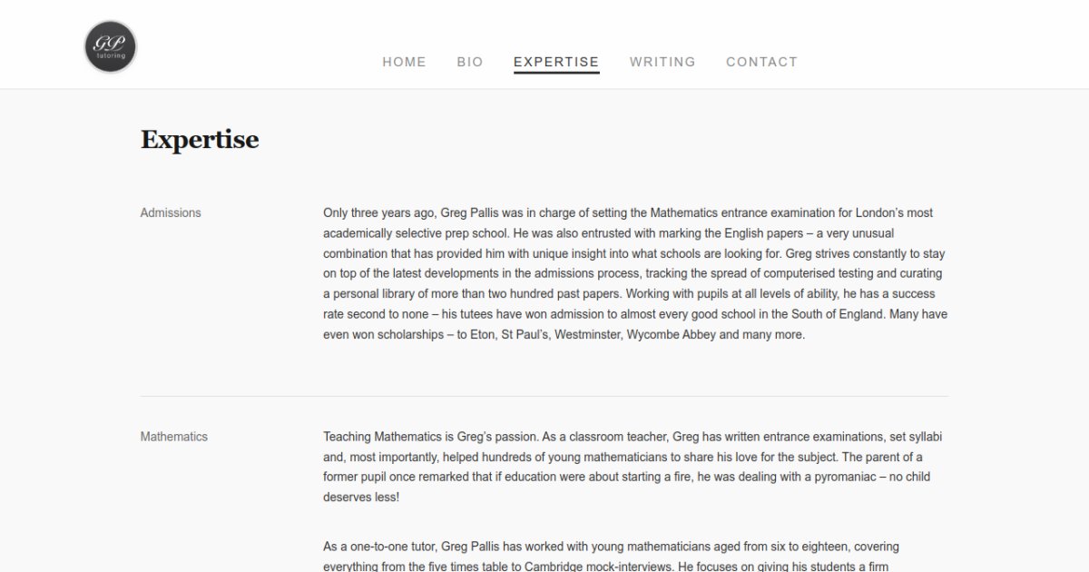 Expertise | Greg Pallis