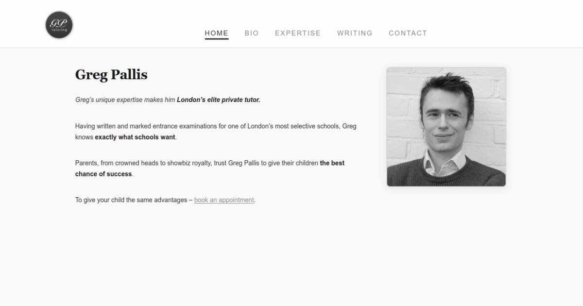 Greg Pallis tutoring