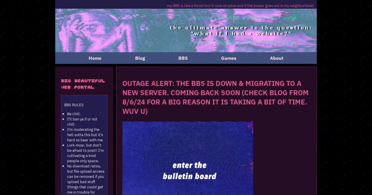 Nicky Flowers' BBS Web Portal