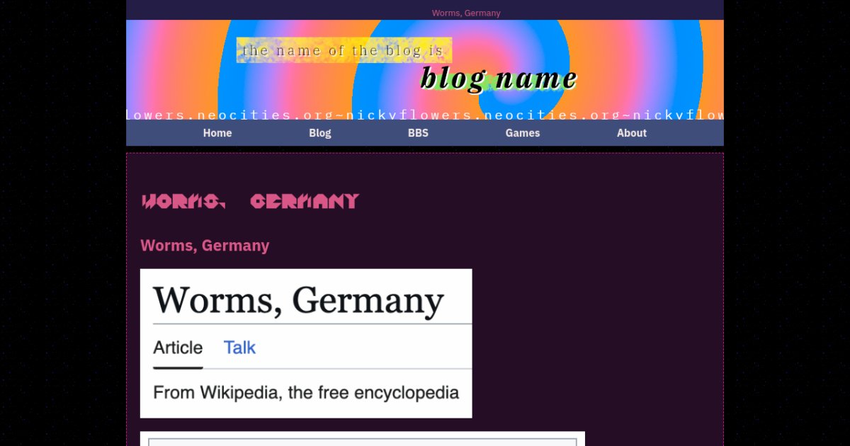 Blog Name - Worms, Germany