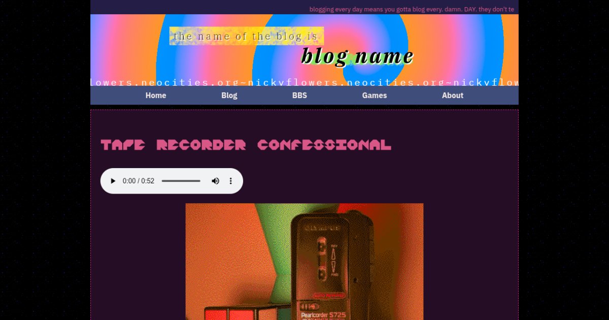 Blog Name - Tape Recorder Confessional