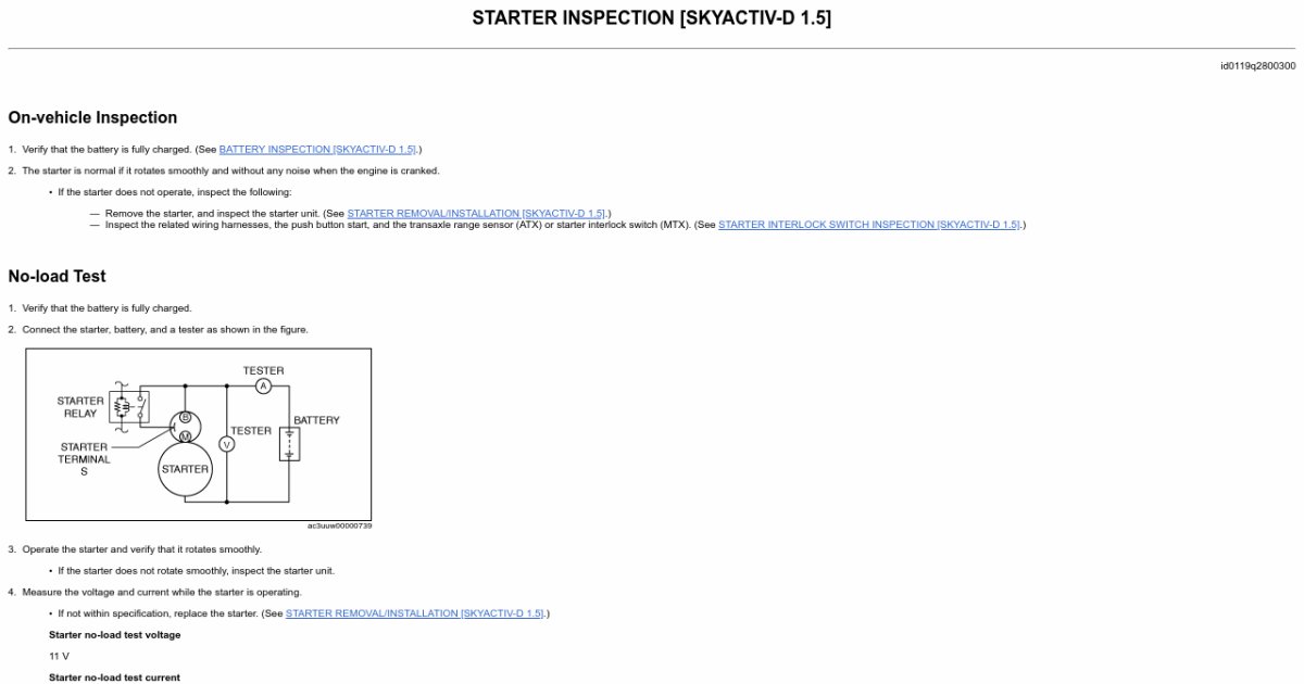 STARTER INSPECTION [SKYACTIV-D 1.5]