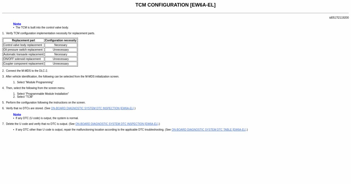 TCM CONFIGURATION [EW6A-EL]