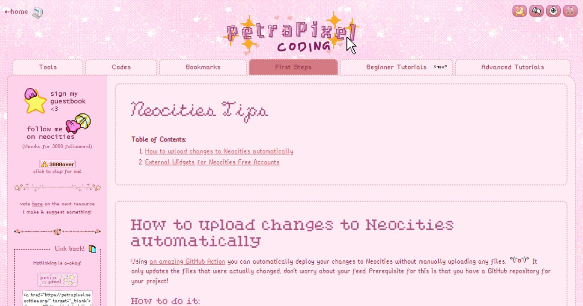 neocities tips | petrapixel