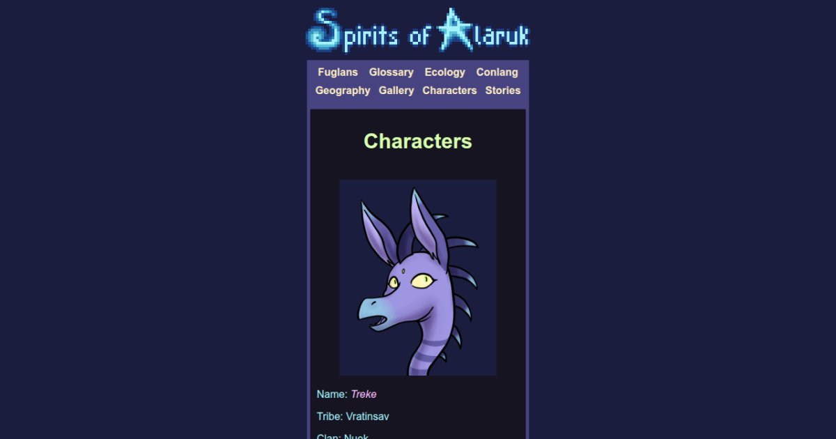 Spirits of Alaruk: Characters