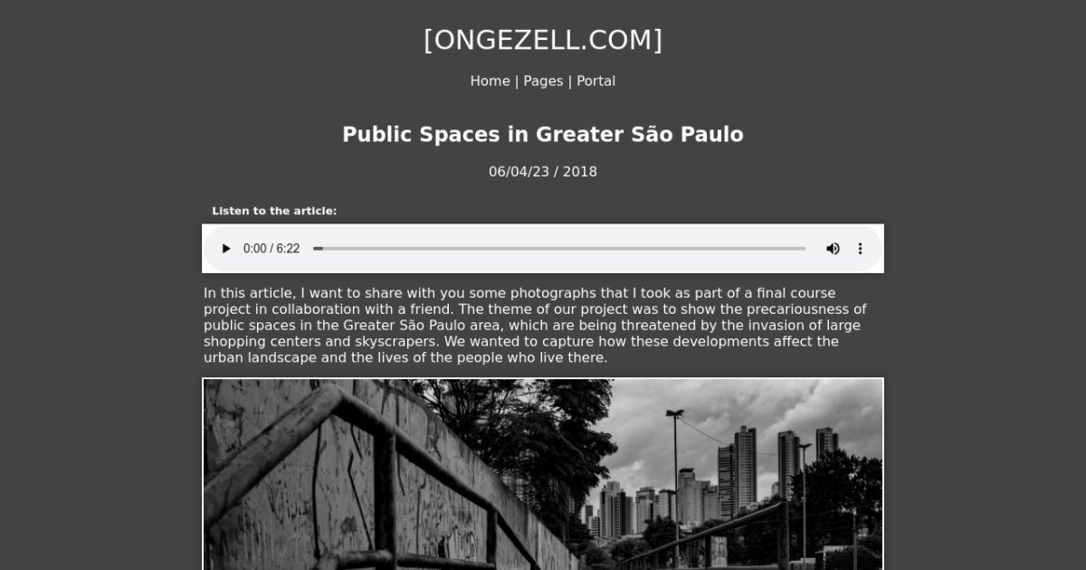 Public Spaces in Greater São Paulo