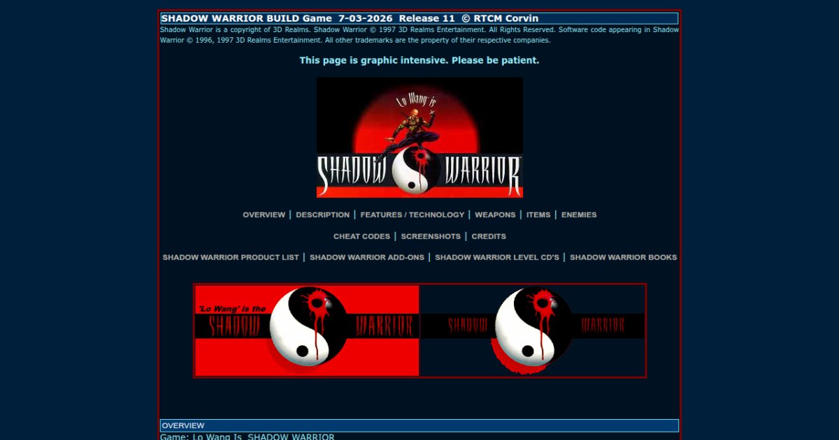 RTCM - Knowledge Base - Build Games - Shadow Warrior