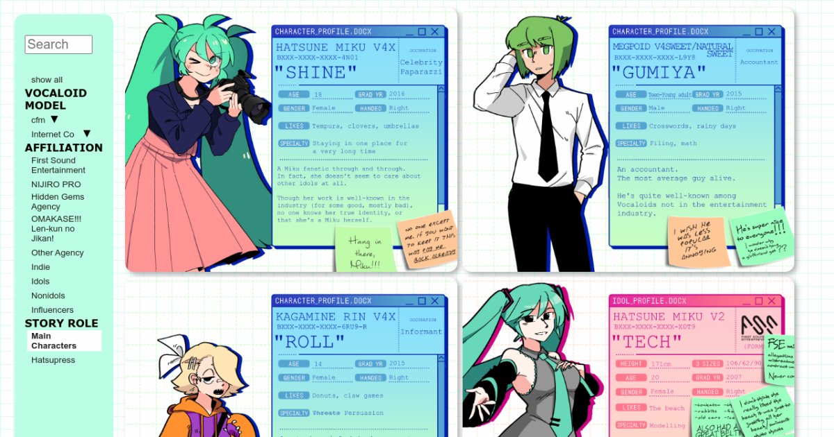 NSOTF | CHARA PROFILES