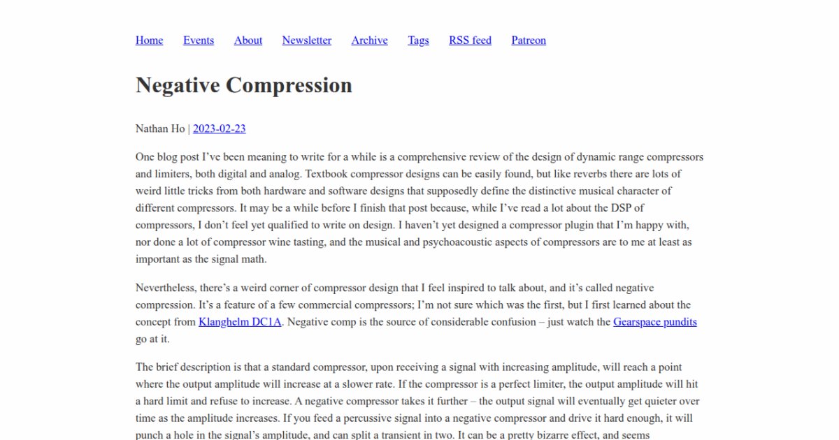 Negative Compression | Nathan Ho