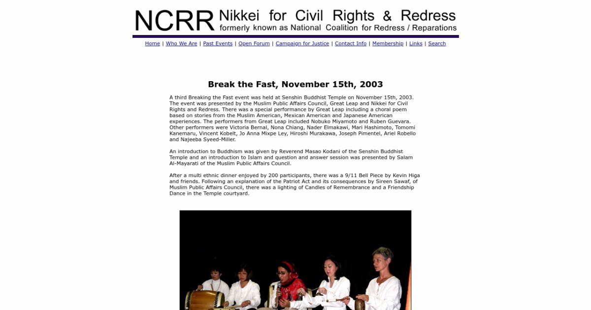 NCRR - Nikkei for Civil Rights and Redress