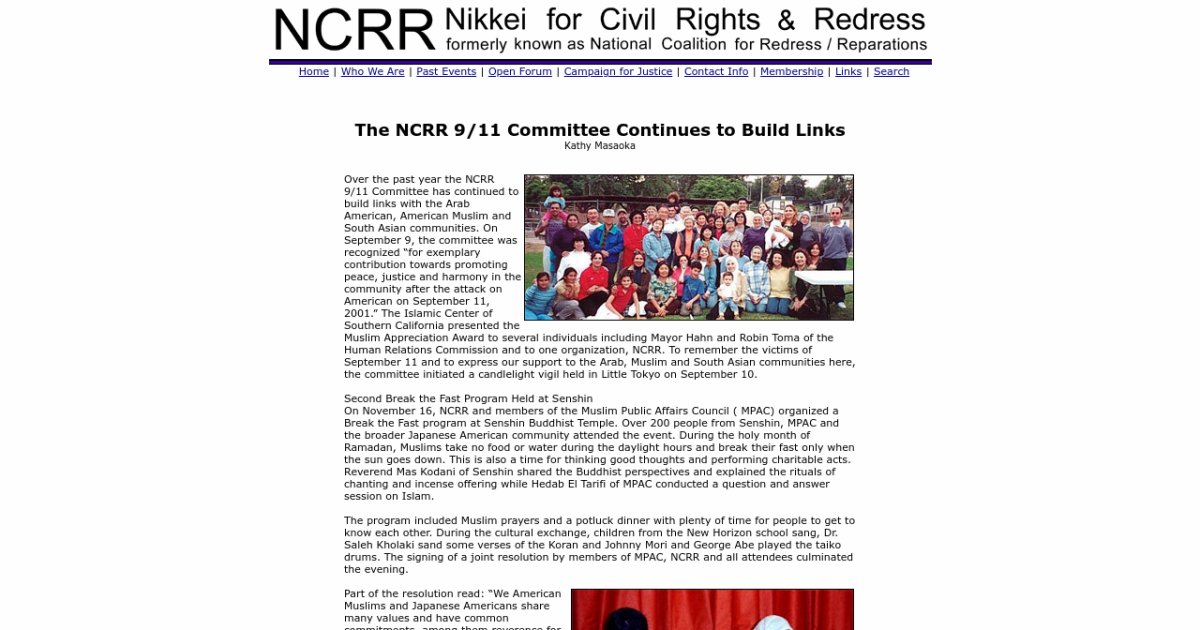 NCRR - Nikkei for Civil Rights and Redress