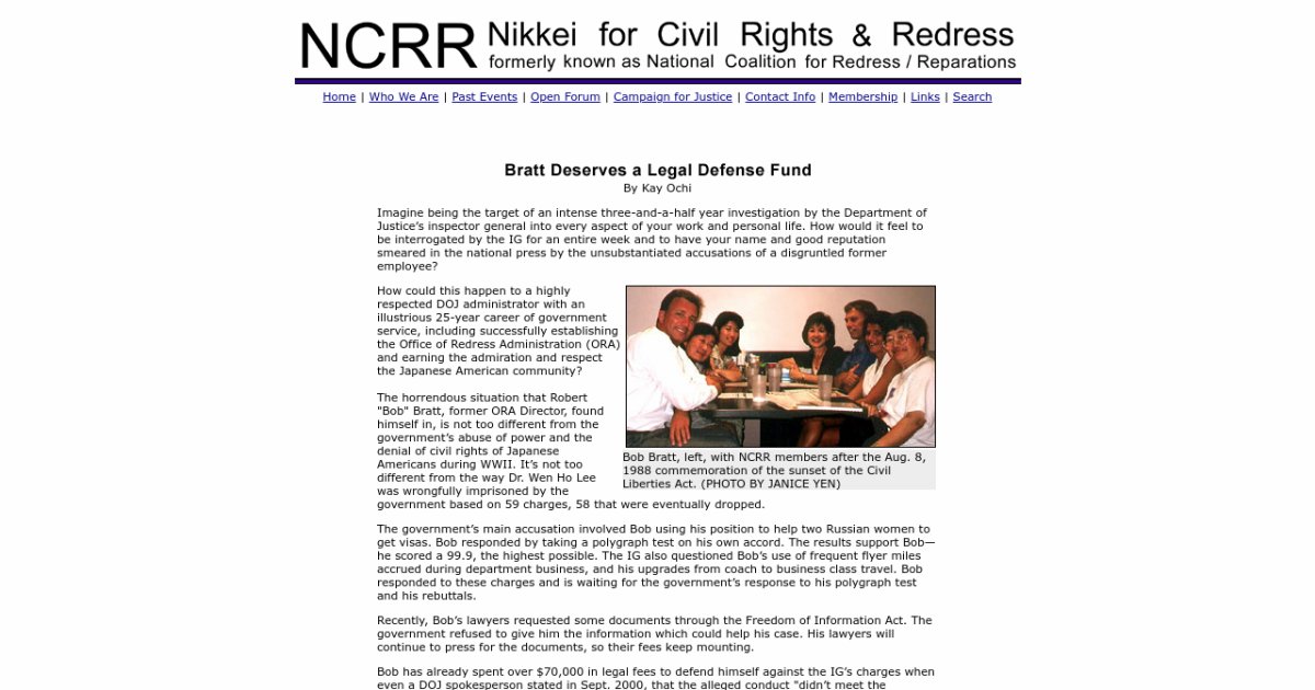 NCRR - Nikkei for Civil Rights and Redress