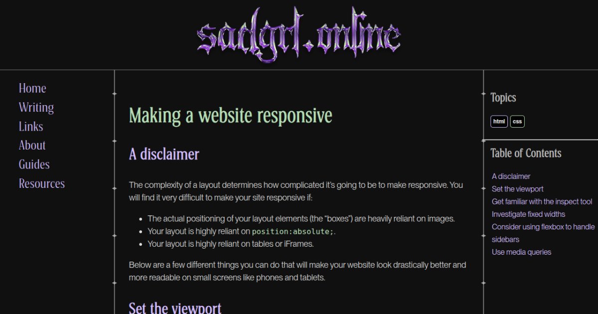 Making a website responsive