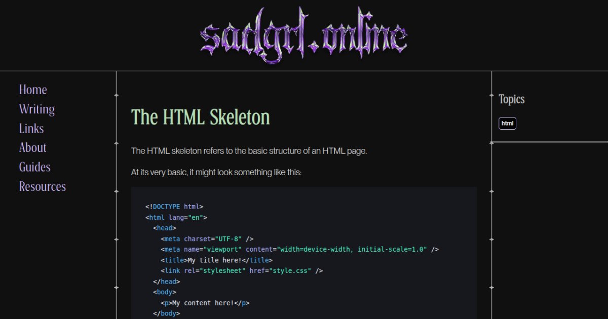 The HTML Skeleton