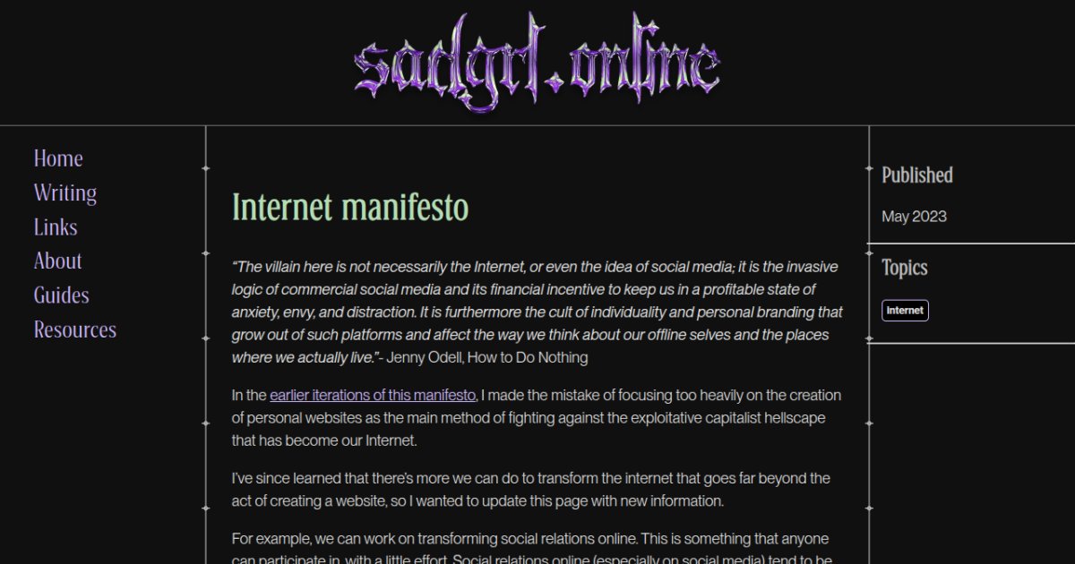 Internet manifesto