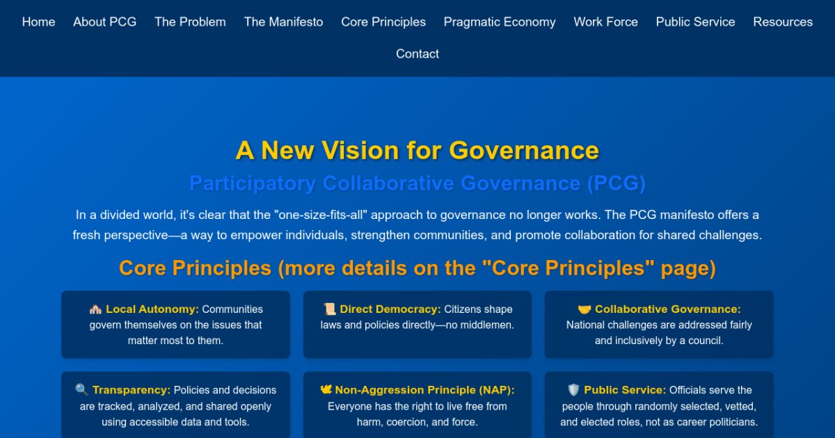 PCG: Participatory Collaborative Governance