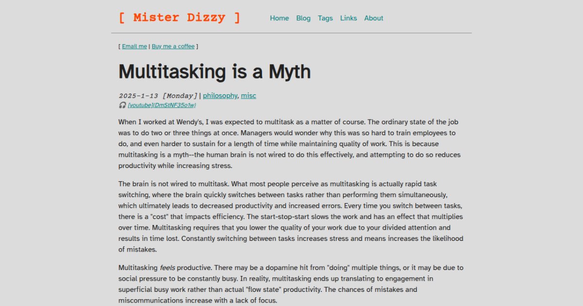 Multitasking Is A Myth