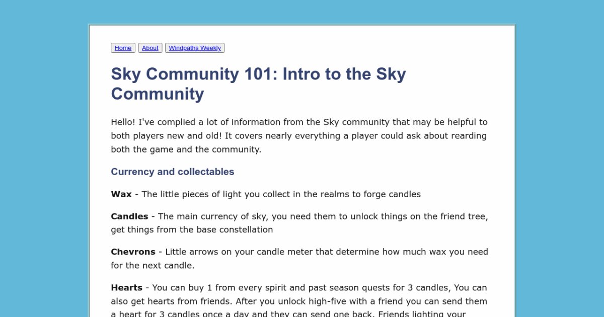 Sky Community 101